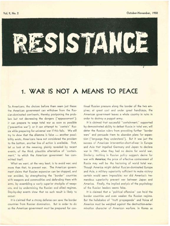 Resistance Vol. 9, No. 2 (October-November 1950) | libcom.org